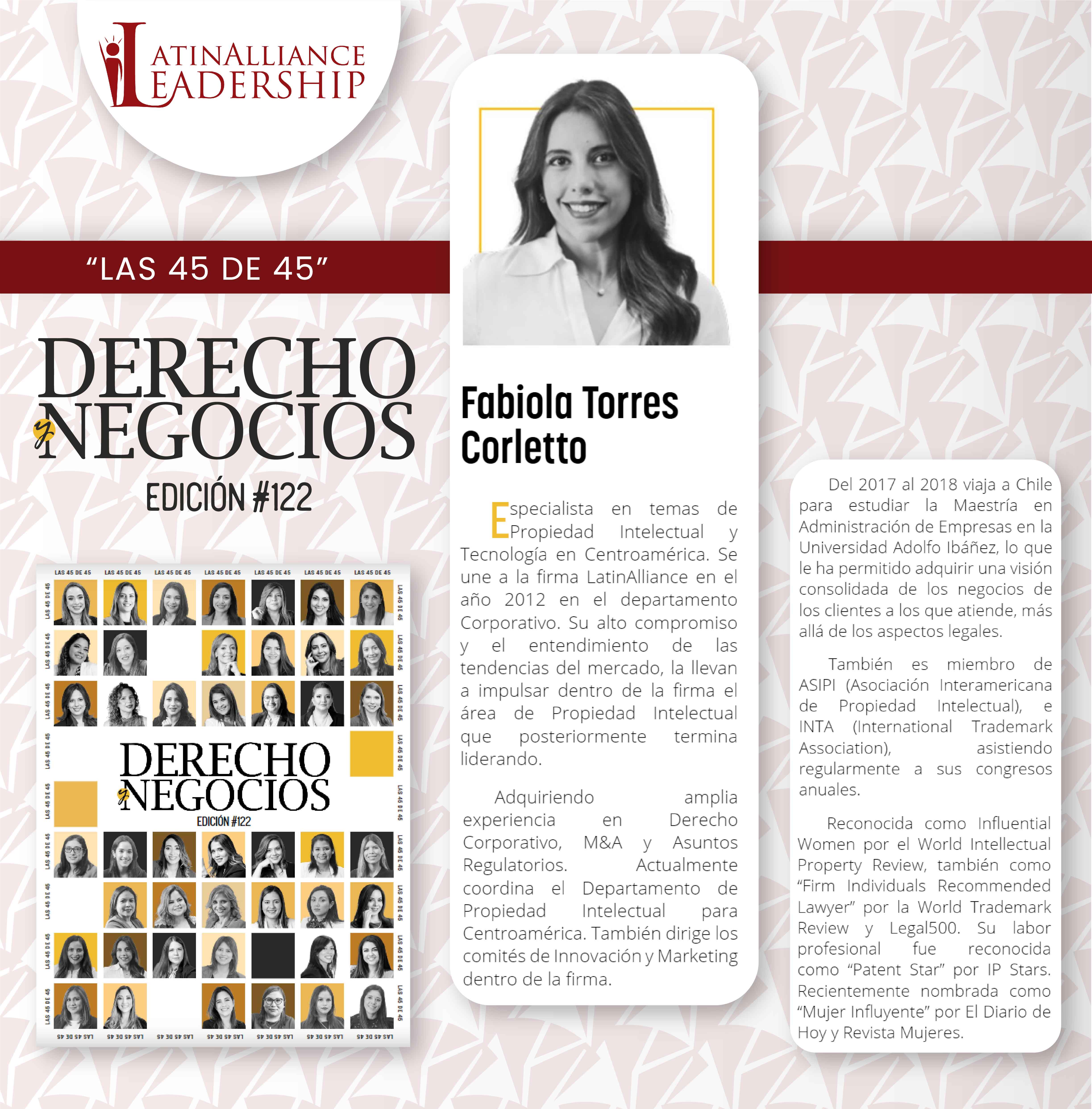Fabiola Torres nombrada como una de las mejores 45 abogadas del país ...